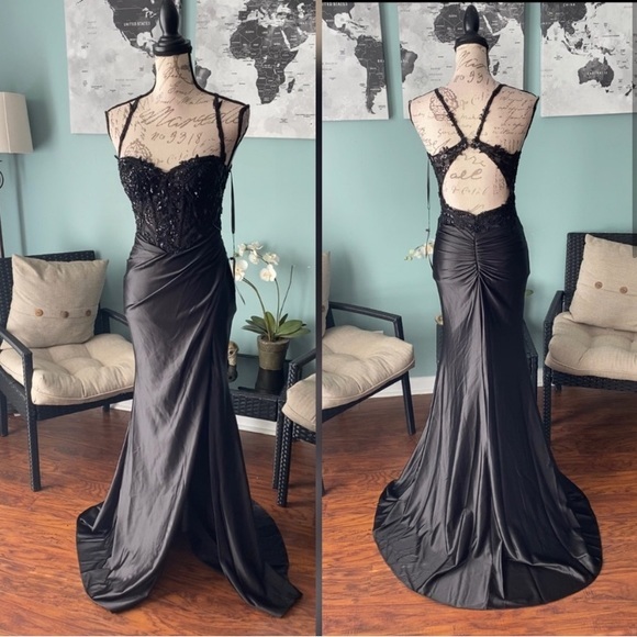 Boutique | Dresses | Nwt Black Prom Dress Evening Gown Or Non ...